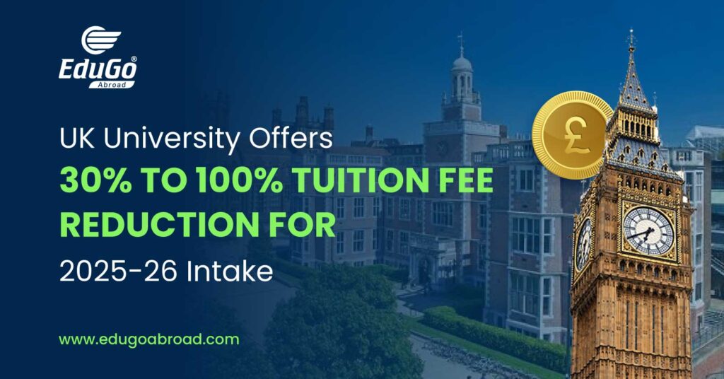 UK University Offer 30% To 100% Tuition Fee Reduction 2026 Term